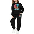 Boys Winter Outfit with Print Hoodie and Jogger Pants, Warm Fleece Set ...
