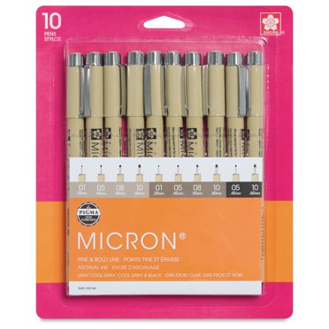 Sakura Pigma Micron Bold Pen Set, 4 Pens (Tip Sizes 03, 05, 08, 10 ...