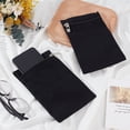 Canvas Cloth Zipper Clutch Bags for Cosmetic Jewelry Rectangle Black ...