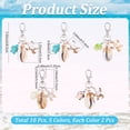 1 Set 10Pcs Acrylic Shell & Turquoise Turtle Pendant Decoration Alloy ...
