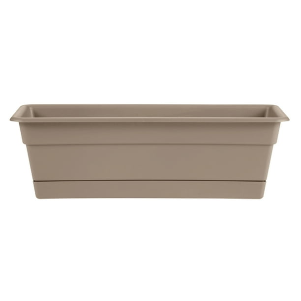 Bloem Dura Cotta Window Box Planter W/Tray 30 x 5.75 Plastic Rectangle ...