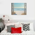 Nawypu Beach Window Wall Art Canvas: Relaxing Bedroom Living Room Blue ...