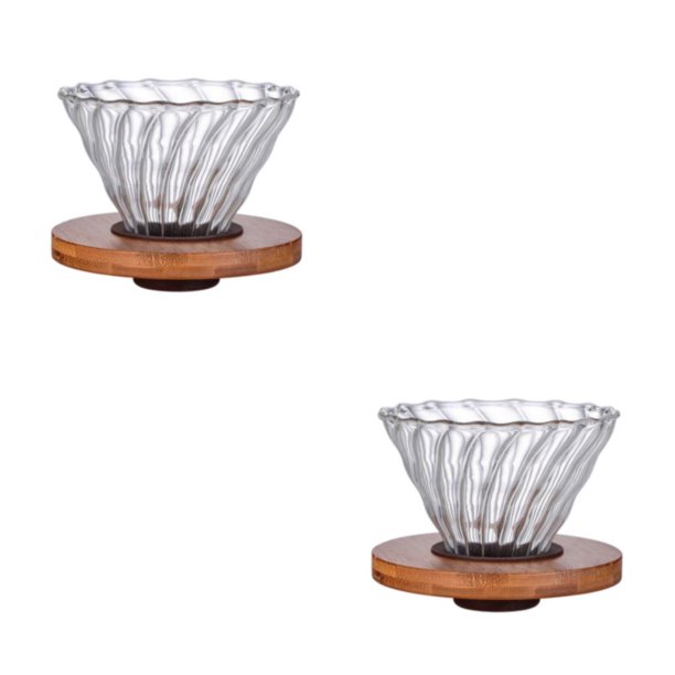 Thinsony Elegant Clear Glass Coffee Dripper Drop Over Funnel for Coffee ...