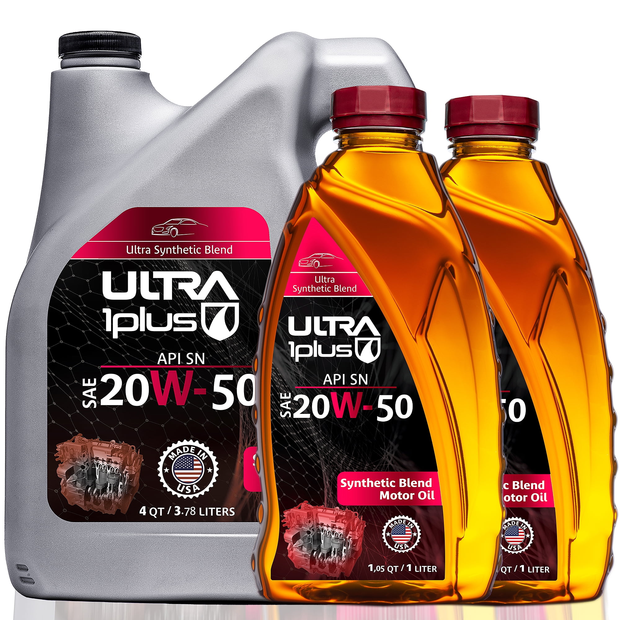 Ultra1Plus™ SAE 20W-50 Synthetic Blend Motor Oil, API SN - Walmart.com