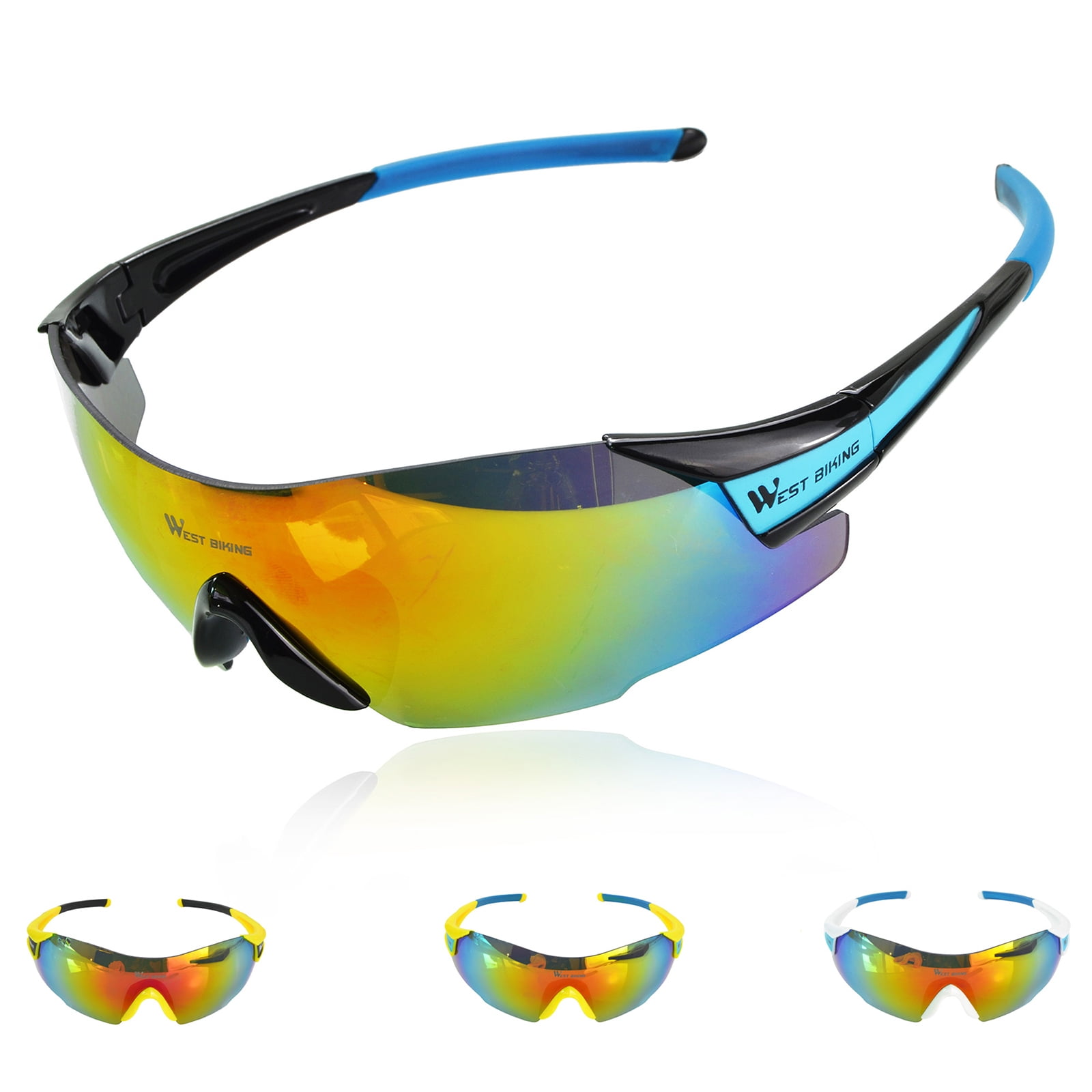 WEST BIKING Sports Goggles for Women Men, Black Blue 1 Pcs No Storage ...