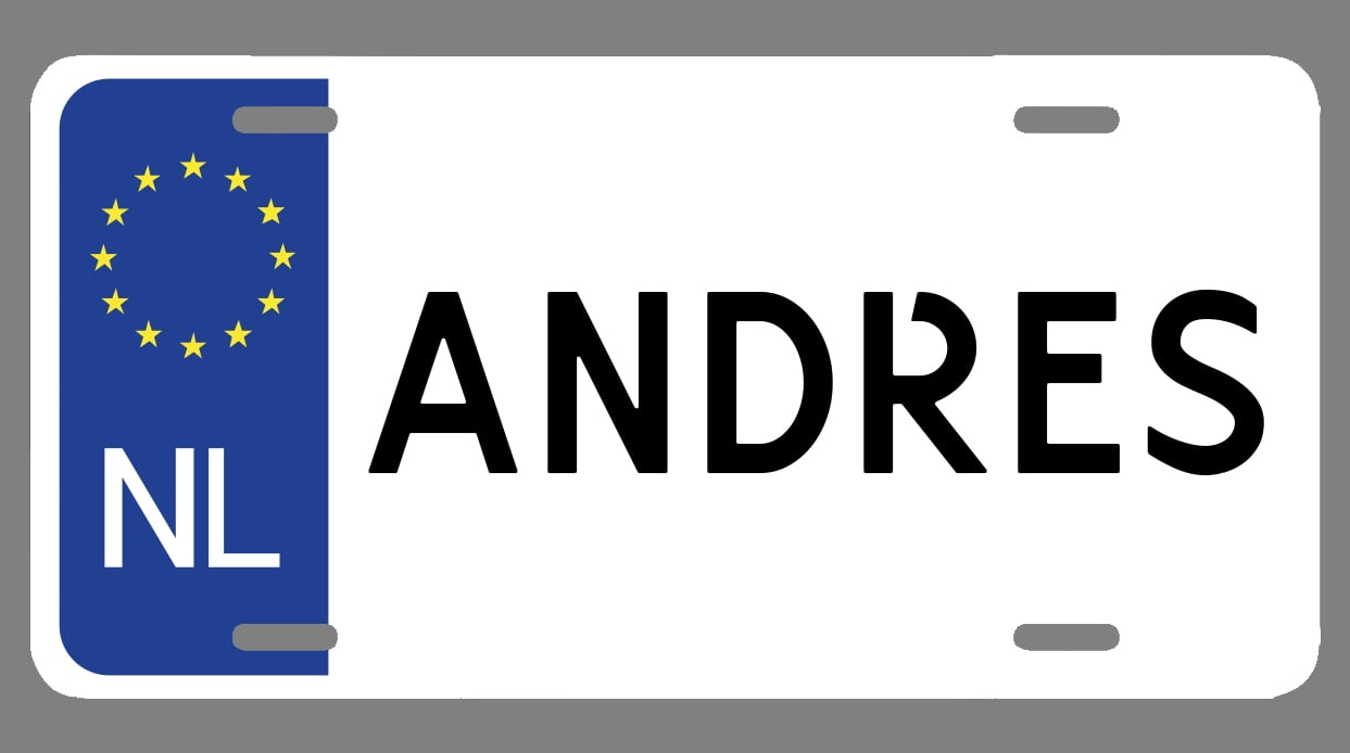 Andres Name Euro Style License Plate Tag Vanity Novelty Metal | UV ...