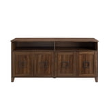 Birch Harbor Sullivan Four Door Dark Walnut TV Stand for TVs up to 65 ...