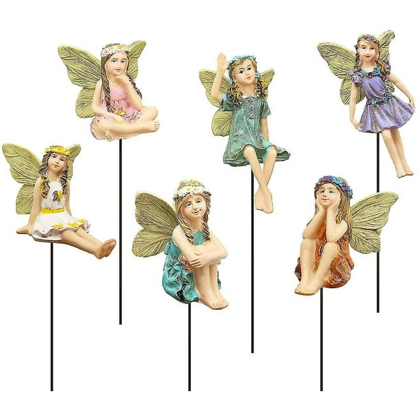 6 Pieces Garden Miniatures Fairies, Mini Garden Figurine Fairies Decor ...