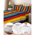 4 Piece Full Sheet Set Abstract Vertical Striped Sheets Set for Full ...
