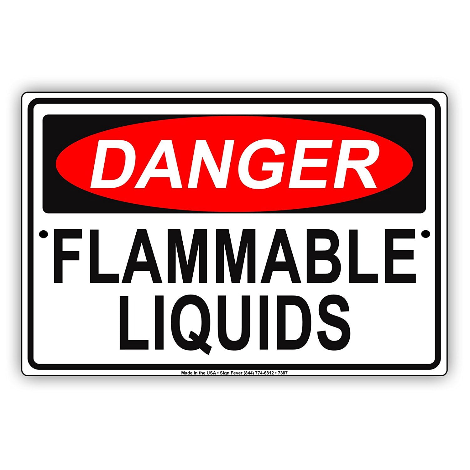 DANGER Flammable Liquids Beware Alert Warning Notice Aluminum Metal 12 ...