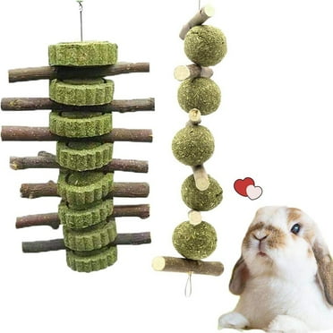 Qweryboo 2 Pcs, Small Pet Chew Toys, Apple Sticks & Timothy Hay for ...
