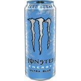 Monster Energy Ultra Blue, Zero Sugar, Free Energy Drink, 16 Oz Can (15 ...