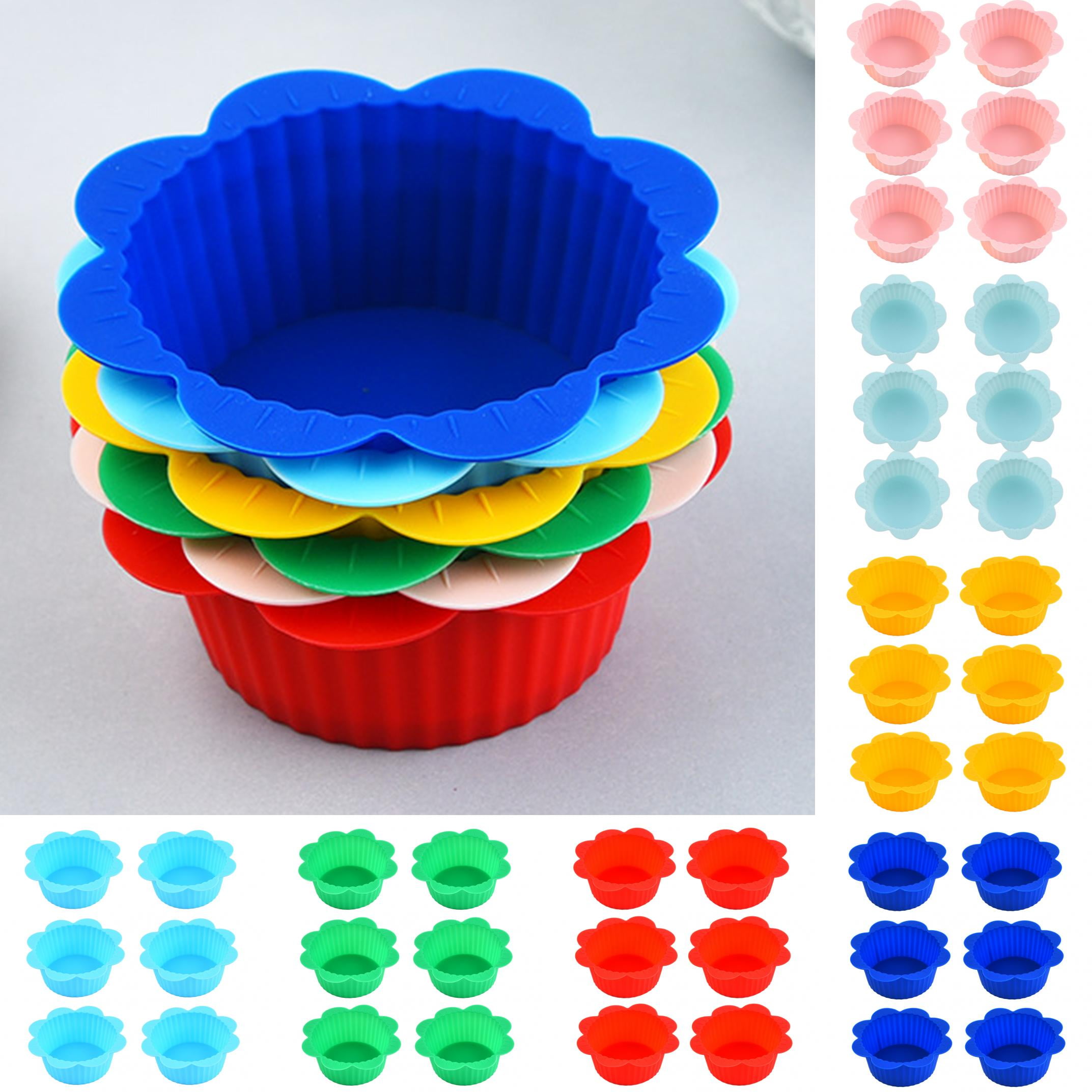 Limei 6 Pack Silicone Cupcake Liners Reusable Baking Cups Nonstick Easy ...