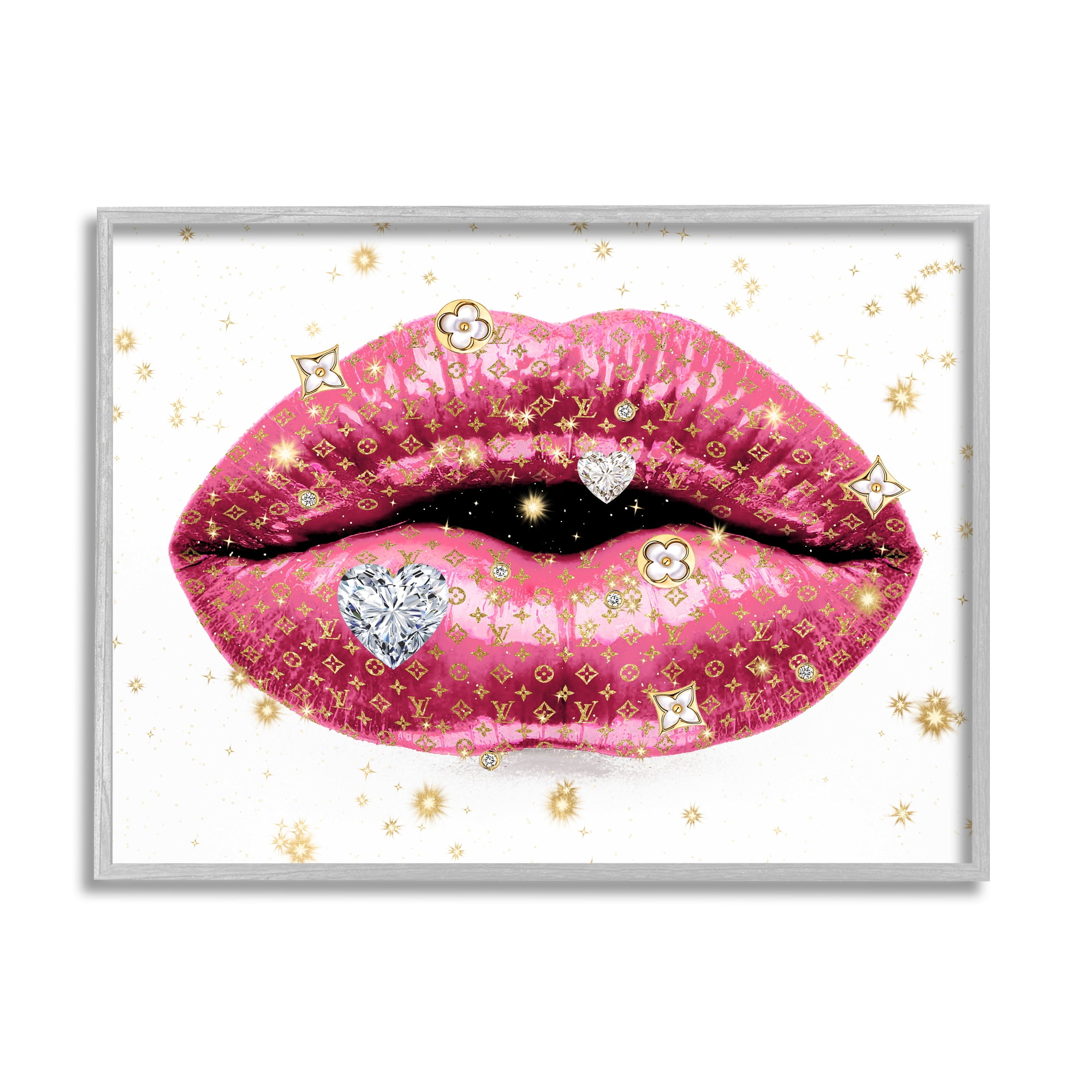 Pink Glitter Lips Wall Art | Lipstutorial.org