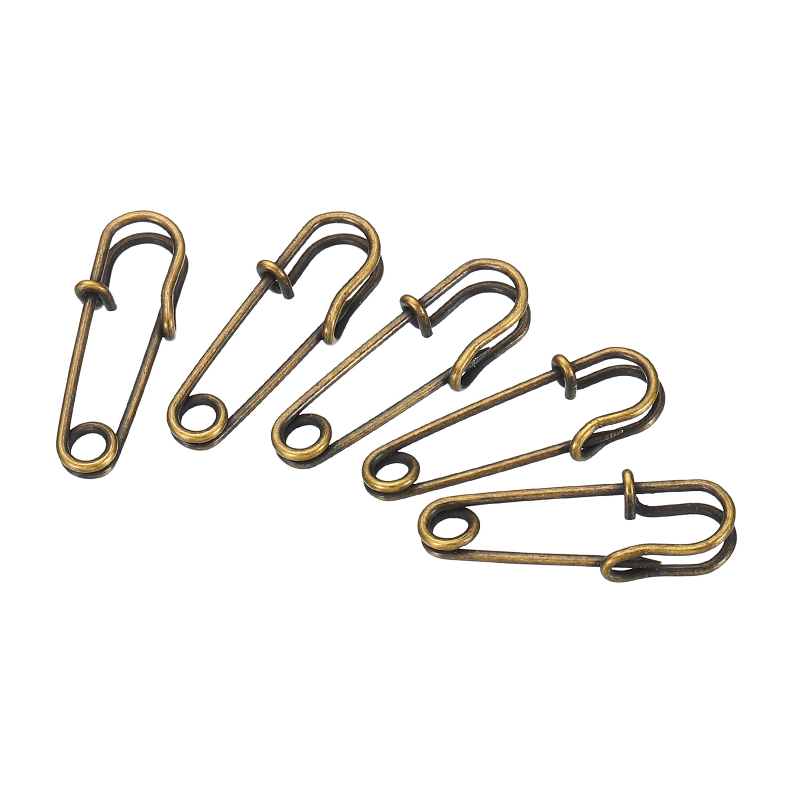 Uxcell Safety Pins 1.06 Inch Large Metal Sewing Pins Bronze Tone 20Pcs ...