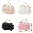 3D Rose Flower Evening Handbag with Rhinestones Top Handle for Prom and ...