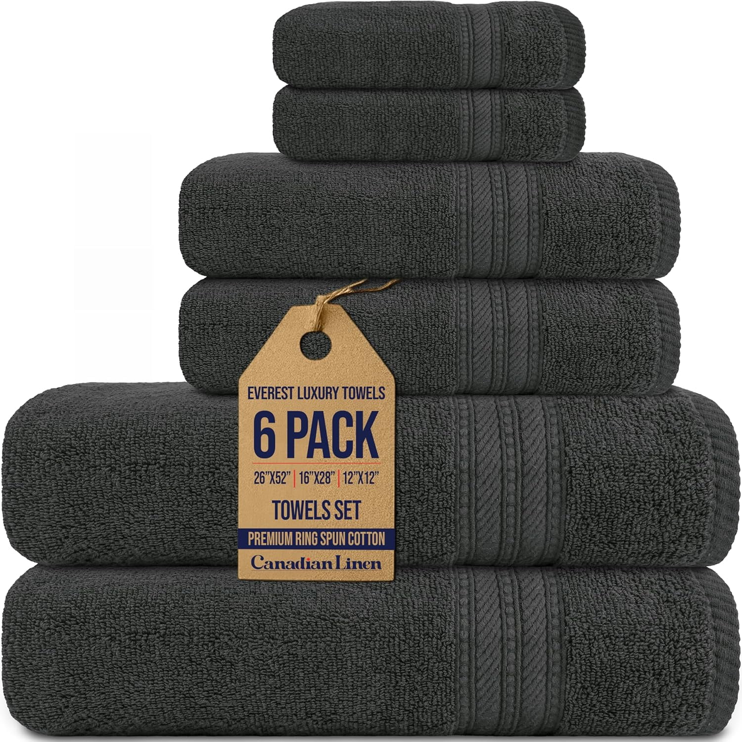 Canadian Linen Ensemble de 6 Serviettes de Bain de Luxe Everest (2 ...