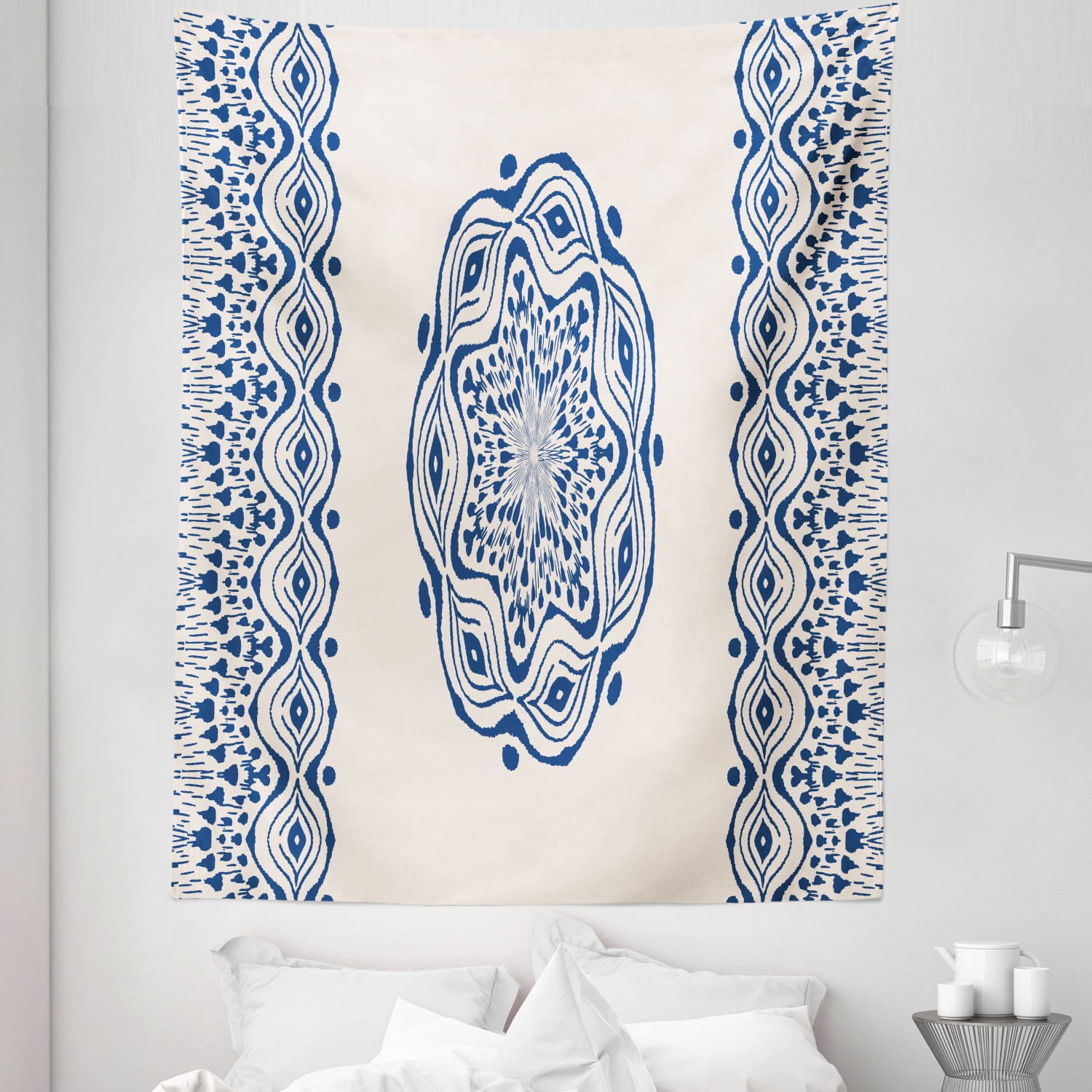 Tribal Tapestry, Watercolor Art Style Folkloric Gypsy Motif Round ...