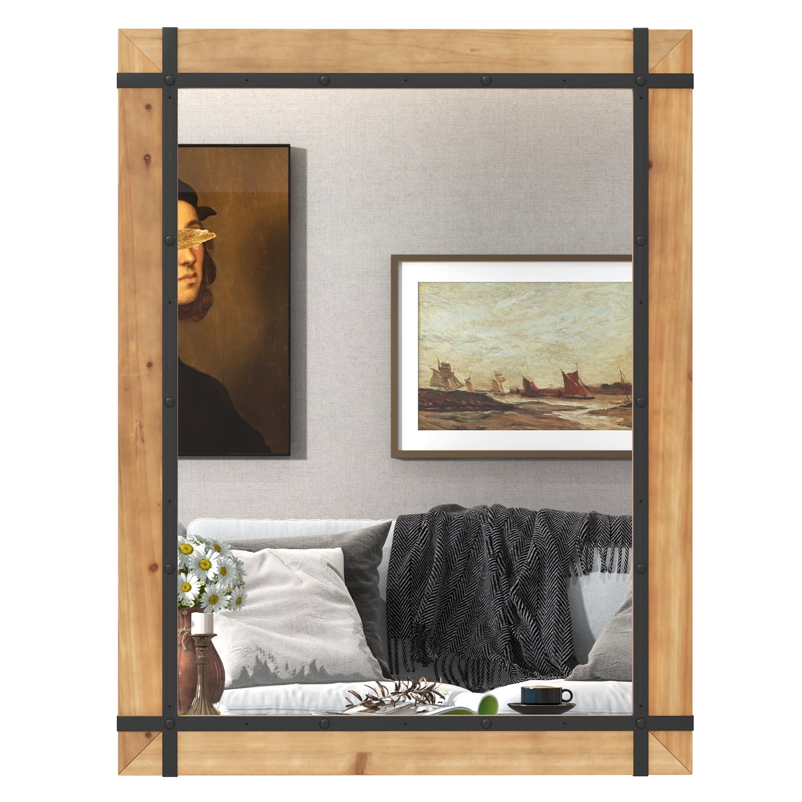 Click here for Costway 30 X 40 Rectangular Wall Mounted Mirror Wo... prices