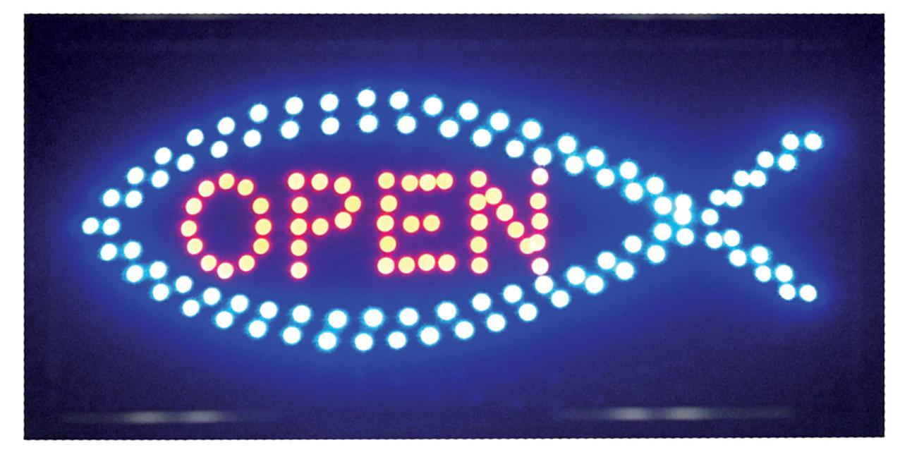 Led Light Up Sign Fish W/Open (Other) - Walmart.com