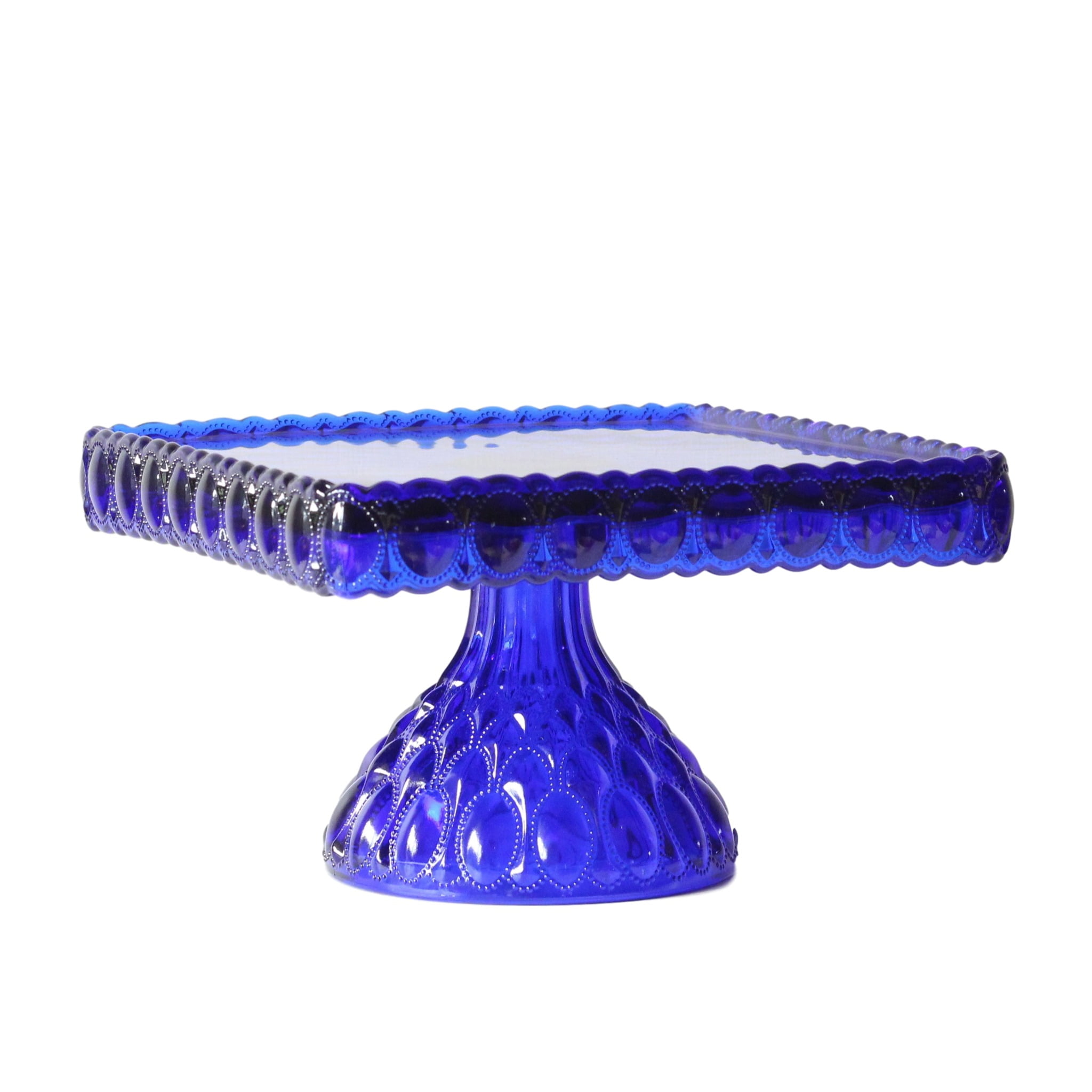 Mosser Glass Elizabeth Square Cake Plate Stand in Cobalt Blue - Walmart.com
