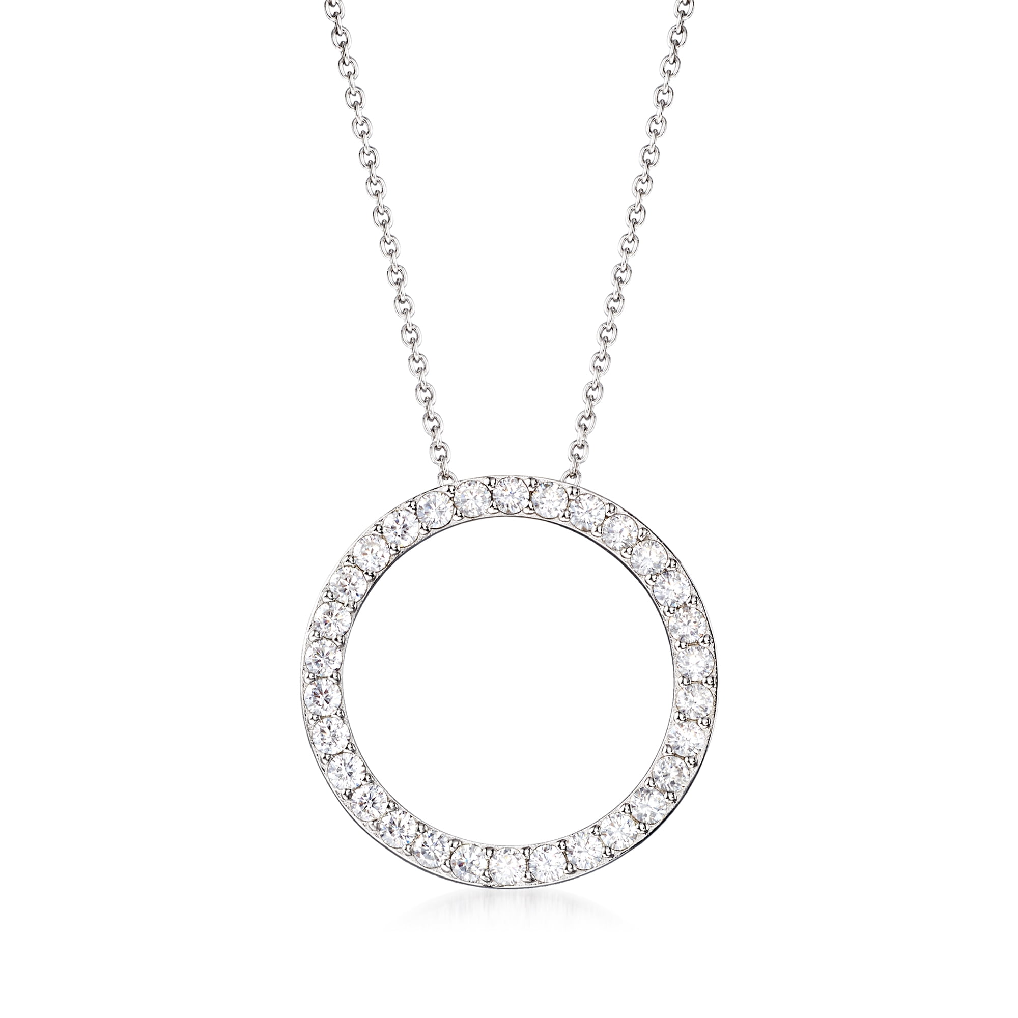Ross-Simons - Ross-Simons 2.25 ct. t.w. CZ Open Eternity Circle Pendant ...