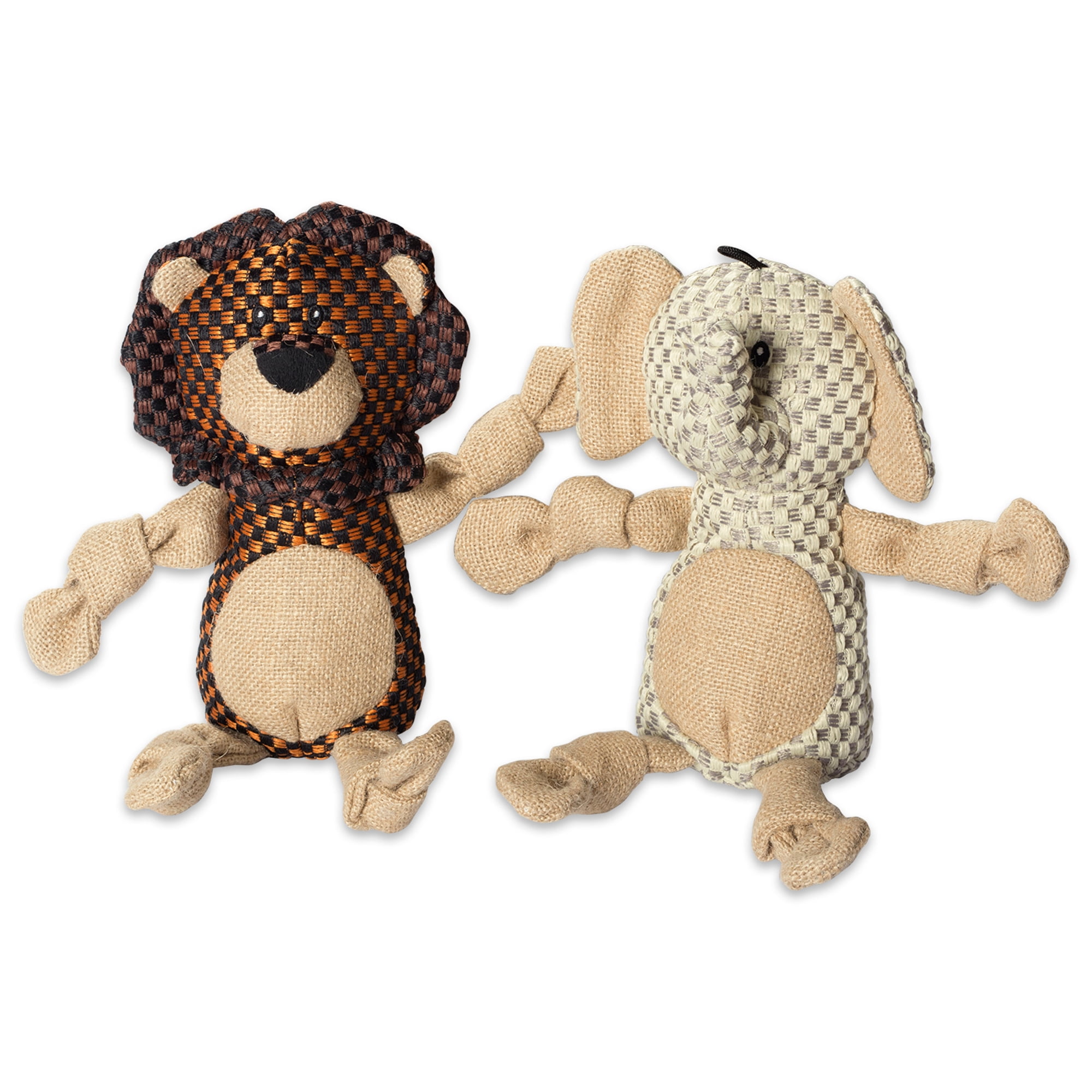 DII Bone Dry Burlap Body Jungle Friends Squeaking Pet Toy, 2 Piece Set ...