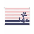 Blue Anchor Sun Shade Sail 6.5'X10' Costal Pink White Blue Stripes ...