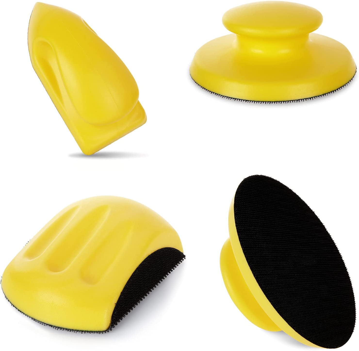 4 PCS 5 Inch Round Hand Sanding Blocks + Mouse Hook and Loop Sanding ...