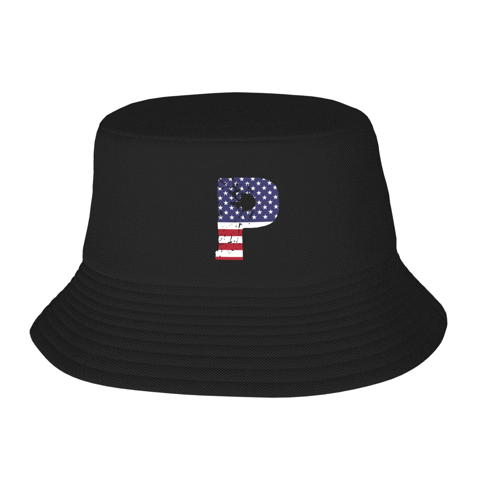 ZICANCN Bucket Hat Unisex for Men Women, Alphabet P America Usa Flag ...