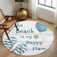 The Beach Is My Happy Place 5FT Round Area Rugs for Living Room Summer ...