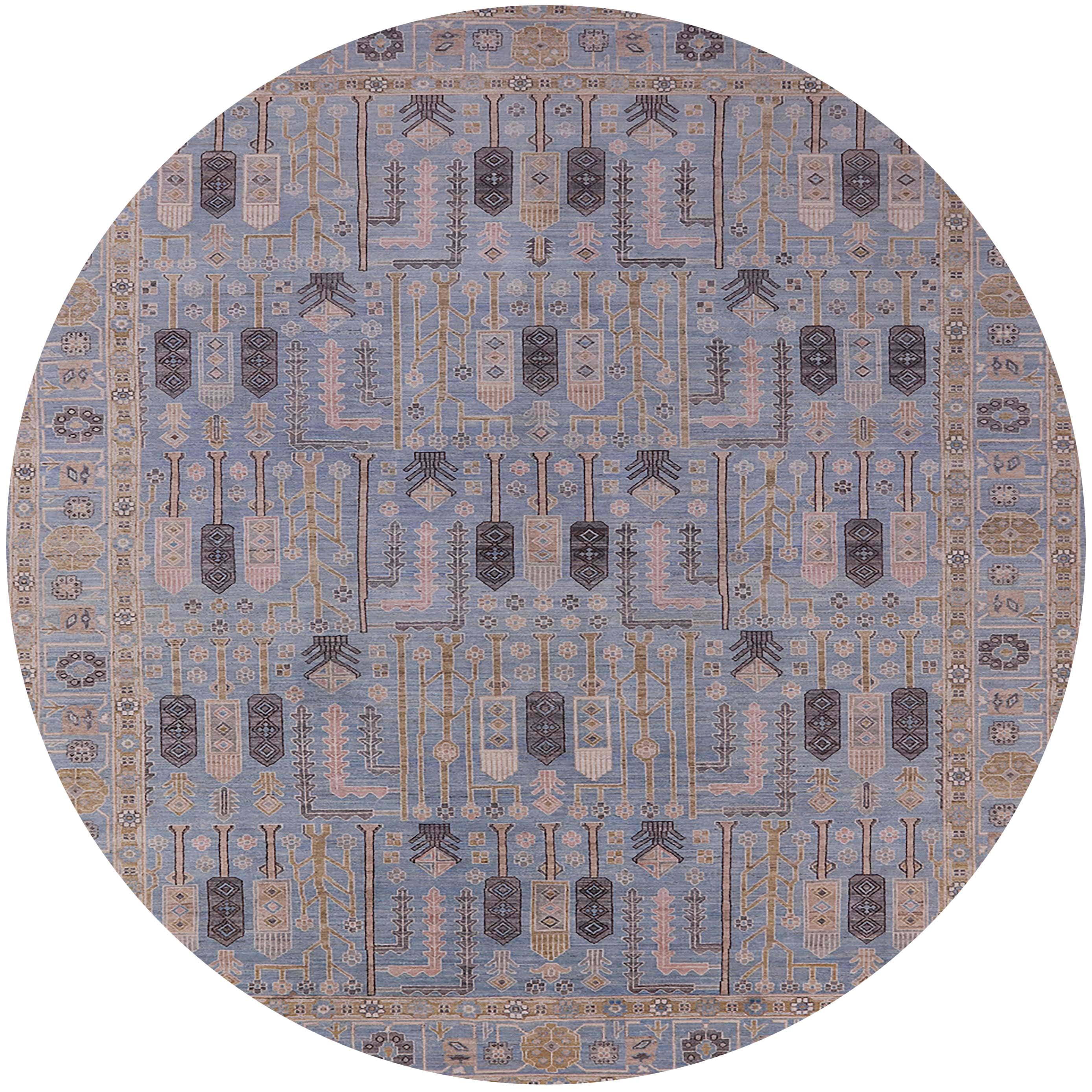 Ahgly Company Indoor Round Mid-Century Modern Mauve Taupe Purple ...