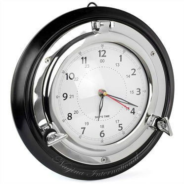 Nagina International Nautical Time Tide Clock On Premium Wooden Base ...