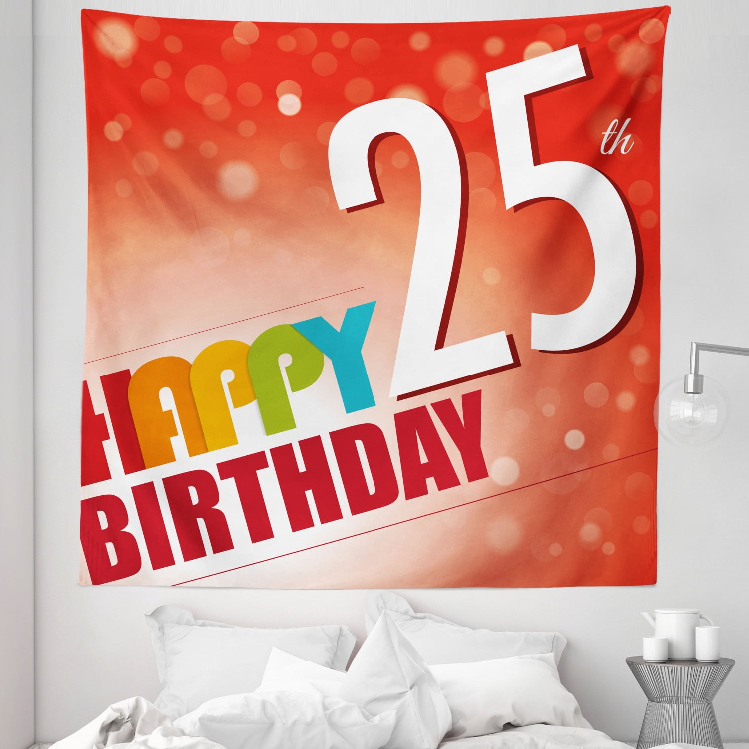 25th Birthday Tapestry, Abstract Modern Background with Colorful ...