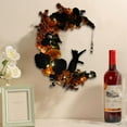 "Wiher Scary Halloween Wreath with Lights, 13.77"" Moon and Black Cat ...