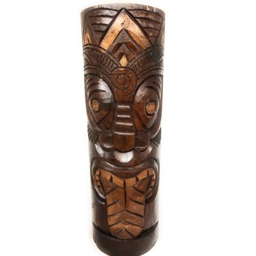 Hand Carved Abundance & Long Life Tiki Totem 20" - Outdoor Decor | # ...