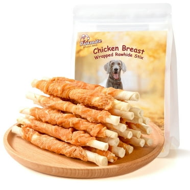 Pawmate Chicken Wrapped Cod Fish Skin Stick Dog Treats, Omega3 Cod ...