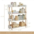 4-Tier Wooden Open Bookcase - Modern Display Bookshelf with Top Edge ...