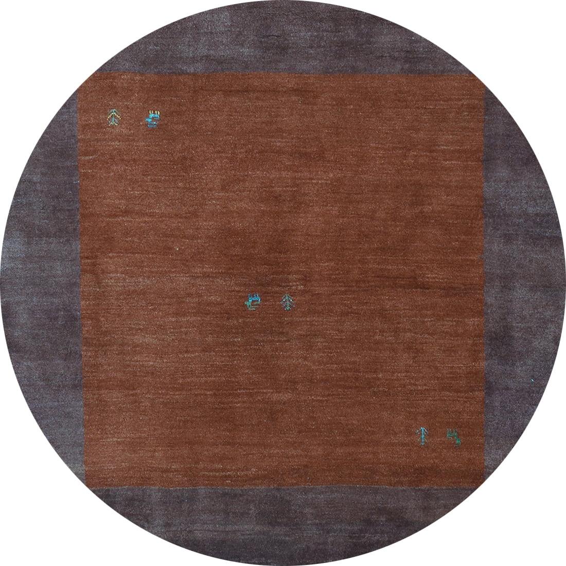 Ahgly Company Indoor Round Abstract Light Blue Contemporary Area Rugs ...