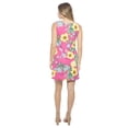 24seven Comfort Apparel Womens Pink Floral Round Neck Sleeveless A Line ...