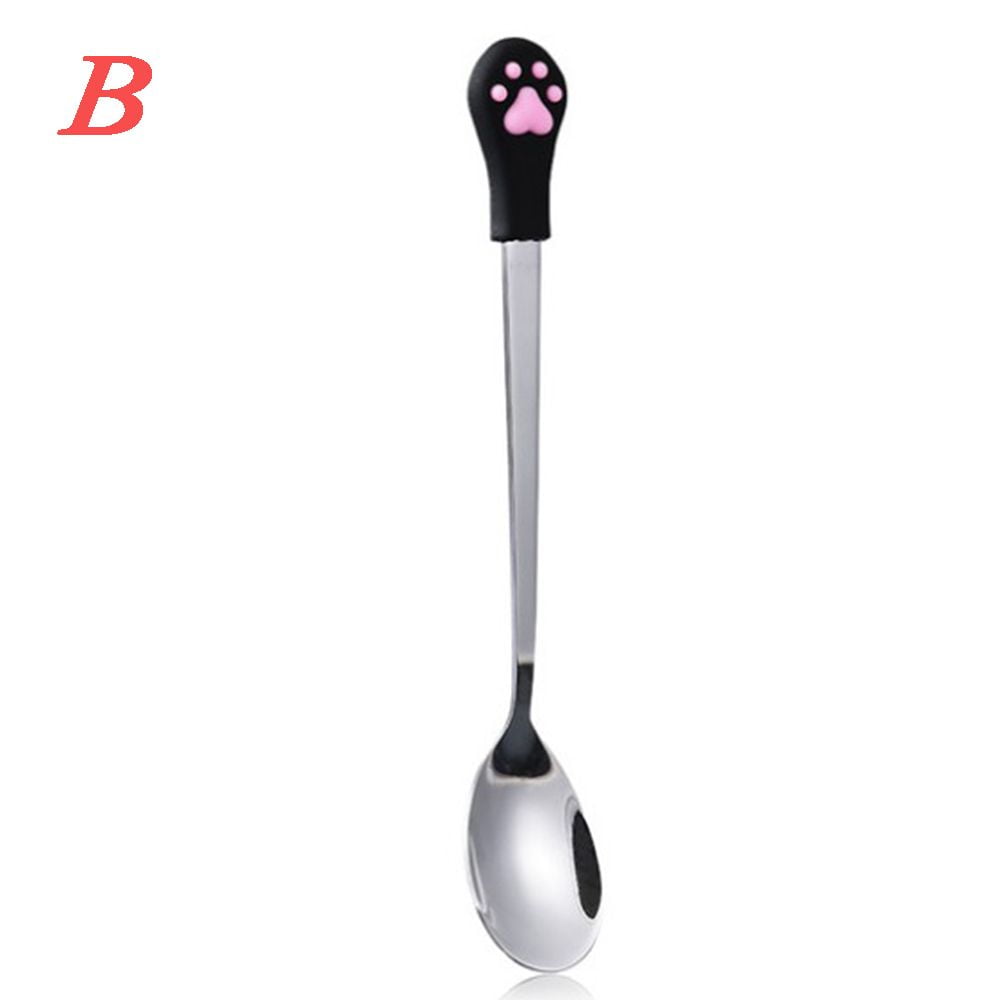 Creative Stainless Steel Hollow Ice Cream Dog Paw Spoon Coffee Stirring ...