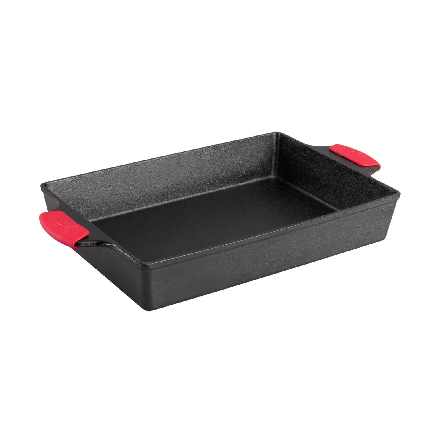 Lodge Cast Iron Baking Pan, Seasoned Casserole BW13C, Black with Dual ...