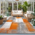 Area Rug 3x5ft, Orange Color Block Oil Painting Art Washable Rugs for ...