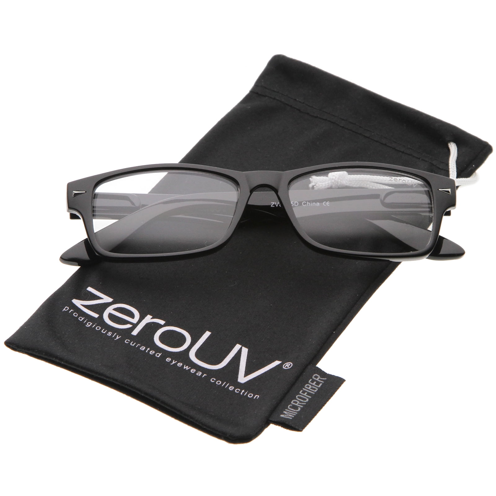 zeroUV Unisex Casual Horn Rimmed Clear Lens Rectangular Glasses 51mm ...