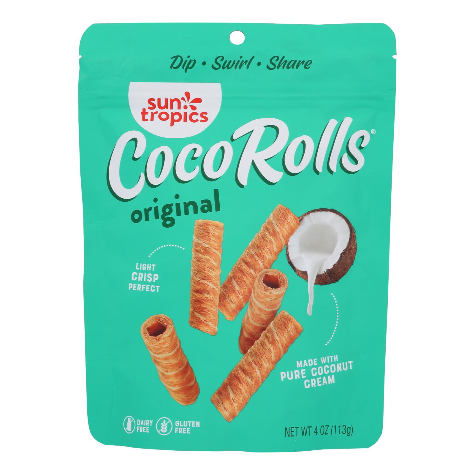 Sun Tropics Coco Rolls Original, Rolled Coconut Wafer - Case of 12 - 4 ...