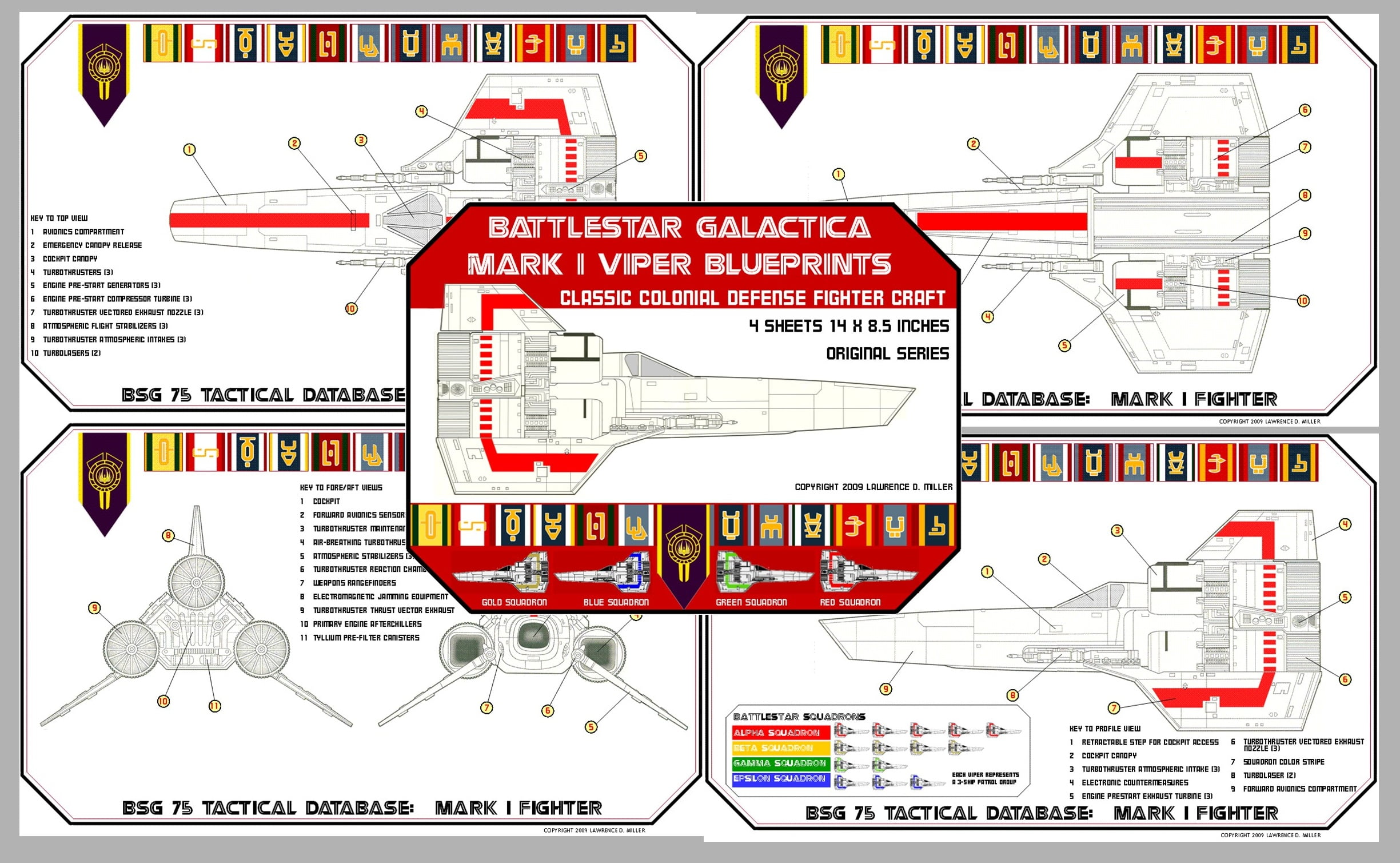 Galactica Original Series Viper Blueprints - Walmart.com