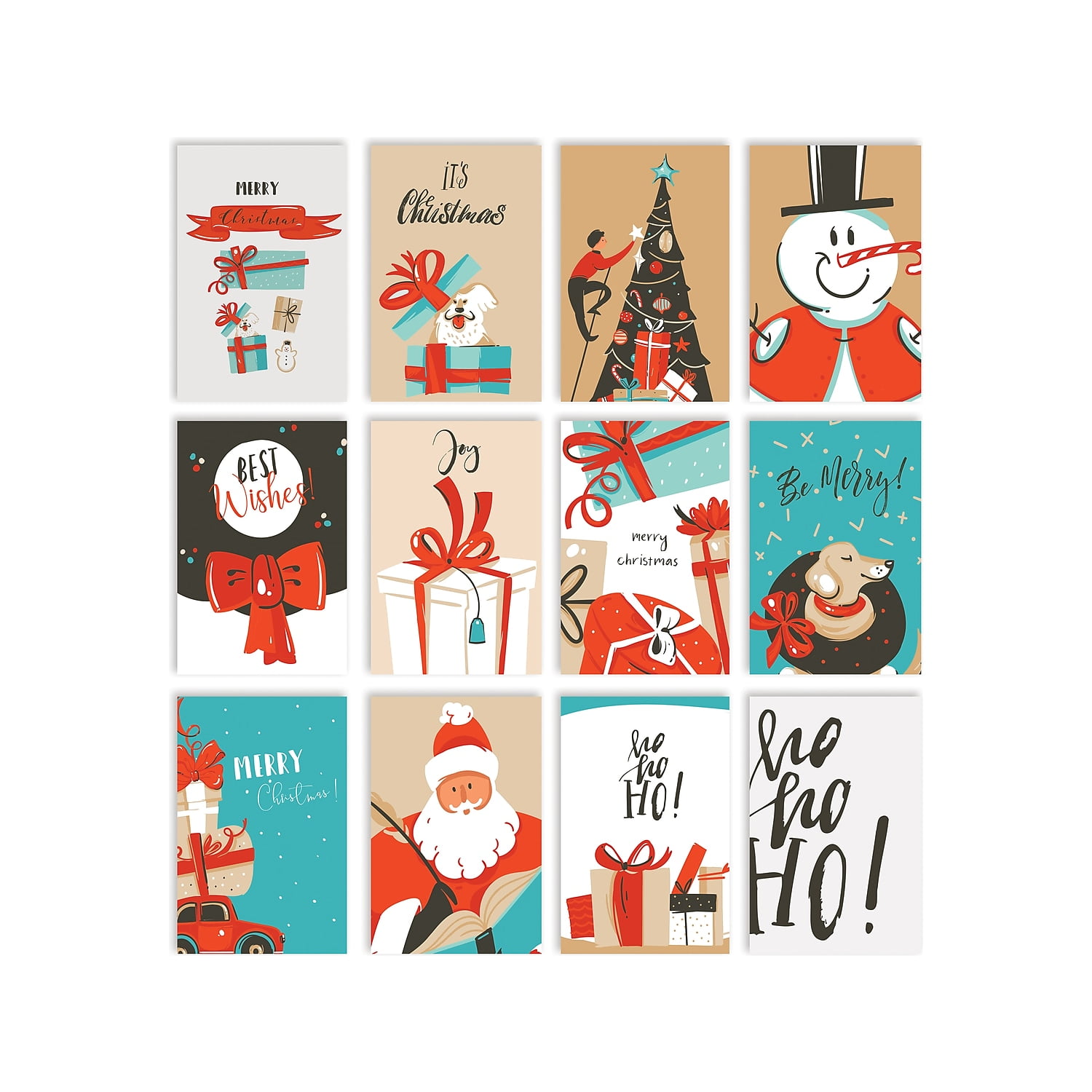 Better Office Christmas Cards with Envelopes 6" x 4" Assorted Colors ...