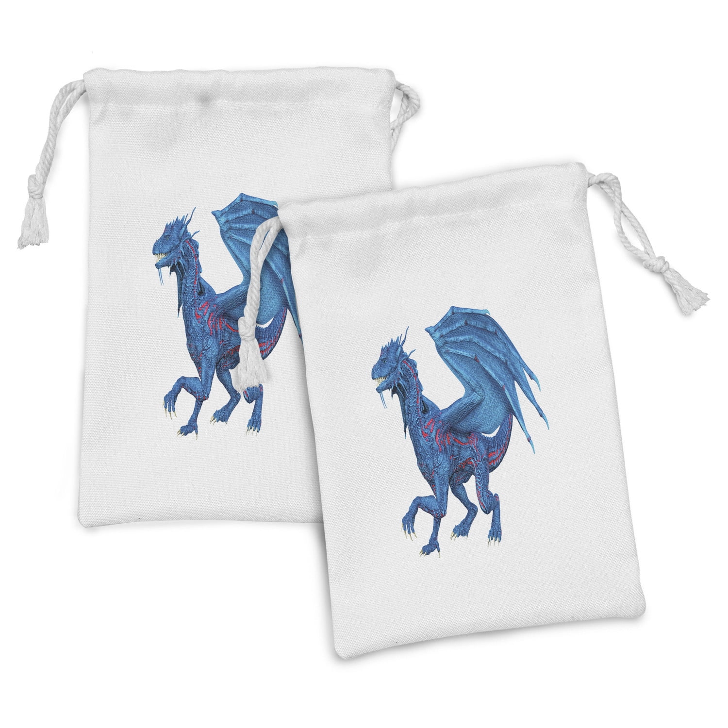 Dragon Fabric Pouch Set of 2, Wild and Fantasy Concept Creature with ...