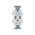 Hubbell Tamper Resistant Usb Charger Duplex Receptacle, 15 Amp, White ...