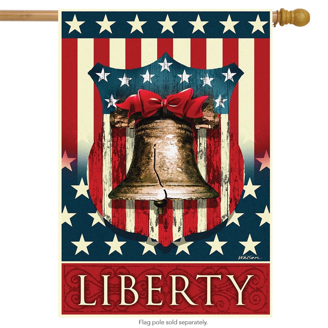 Liberty Bell Patriotic House Flag Fourth of July 28" x 40" Briarwood ...